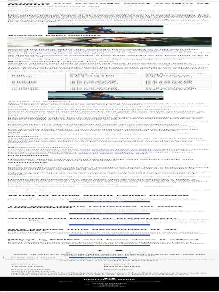 Average Baby Weight Chart and Development 2 | PDF | Breastfeeding | Infants