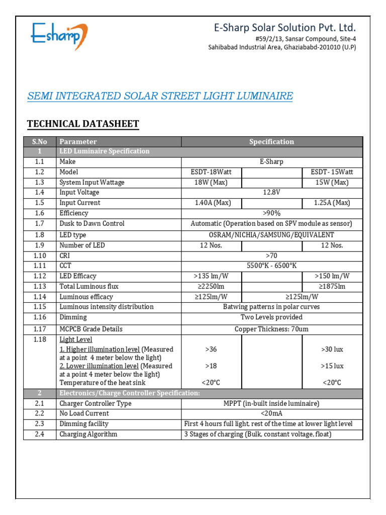 Semi Integrated SLS Spe. | PDF | Light Emitting Diode | Lighting