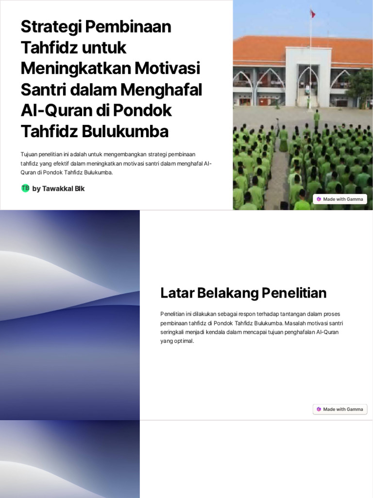 Strategi Pembinaan Tahfidz Untuk Meningkatkan Motivasi Santri Dalam Menghafal Al Quran Di Pondok ...