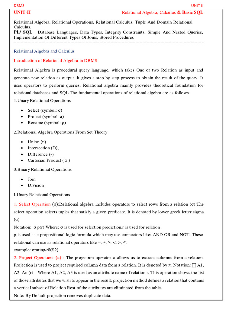 DBMS Unit2 | PDF DBMS Unit2 | PDF