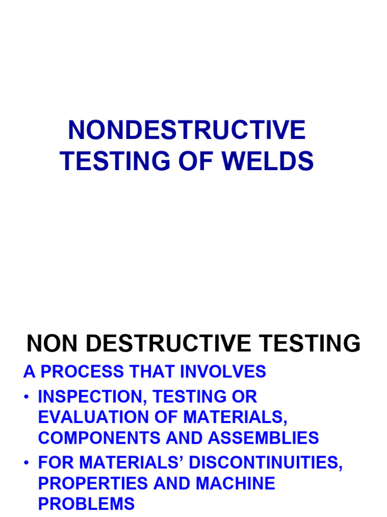NDT of welds-VT | PDF | Technology & Engineering