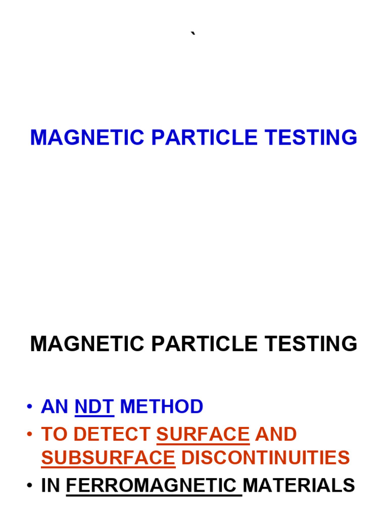 NDT-MT | PDF | Magnetism | Magnetic Field