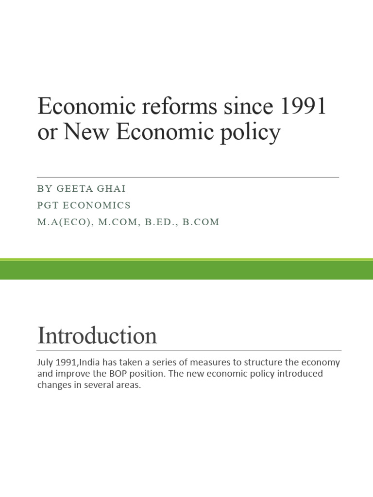 Economic Reforms Since 1991 or New Economic Policy | PDF | World Trade ...