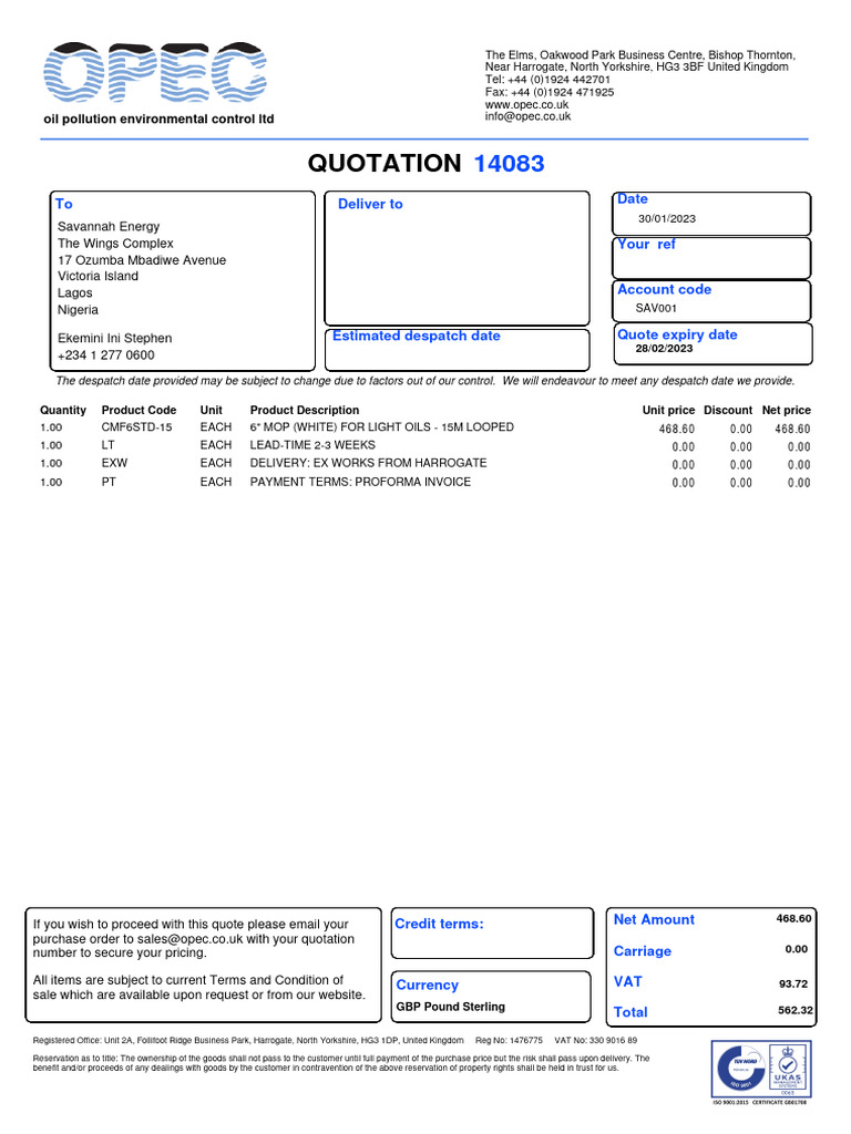 Quotation 14083 | PDF