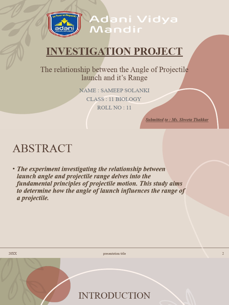 Investigation Project | PDF | Mechanics | Classical Mechanics