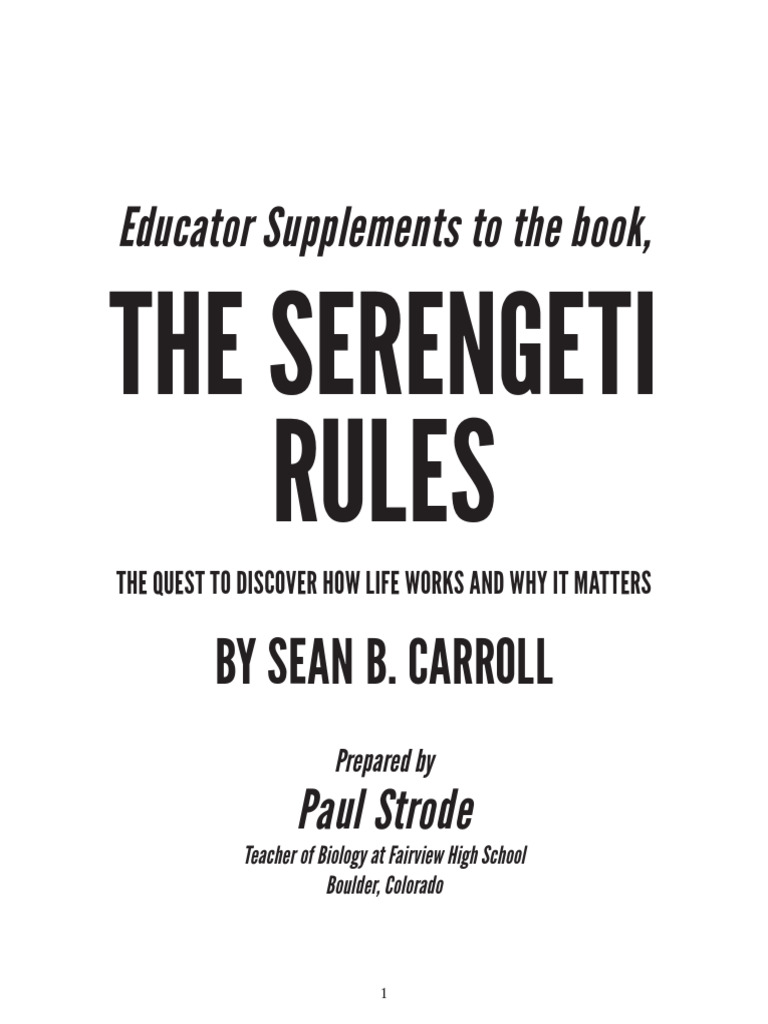 Serengeti Rules Course Material | PDF