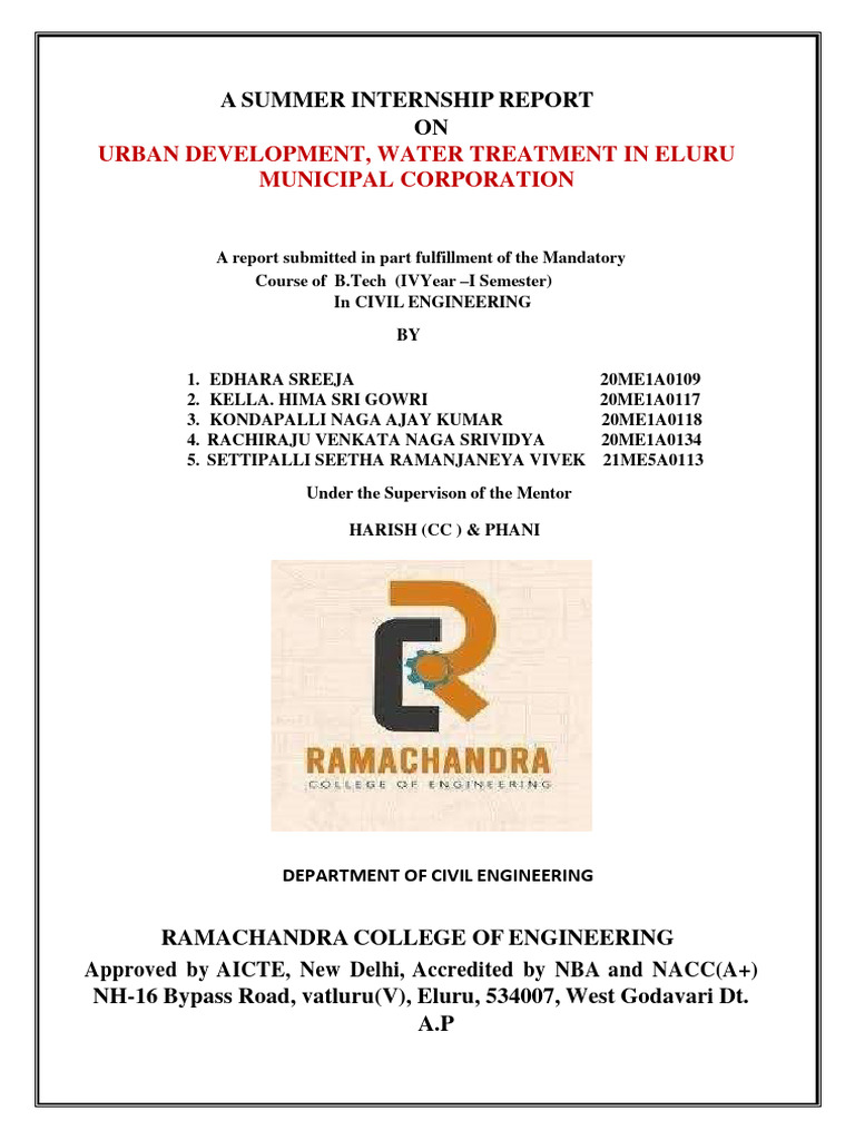 Summer Internship | PDF | Water Purification | Magnesium