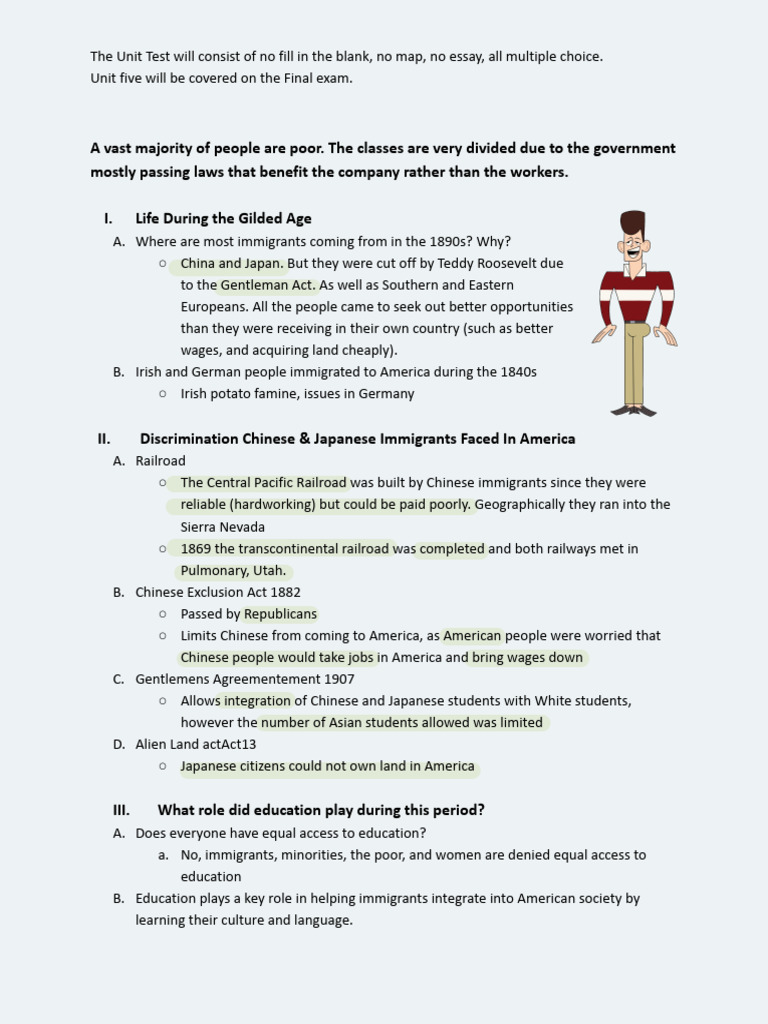 U.S. History Honors "Life During The Gilded Age" 11-14-23.pd | PDF ...