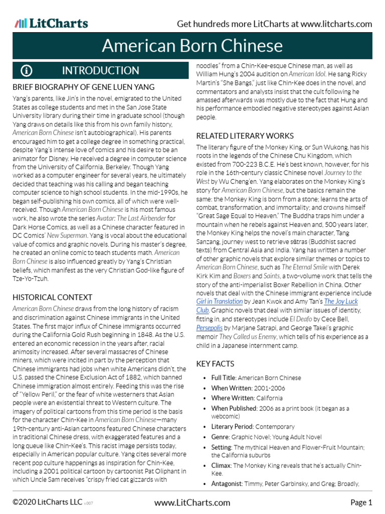 American Born Chinese LitChart | PDF