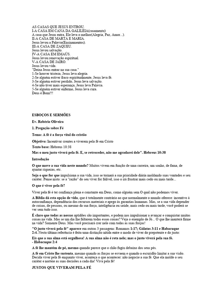 Esboços De Pregação Pdf