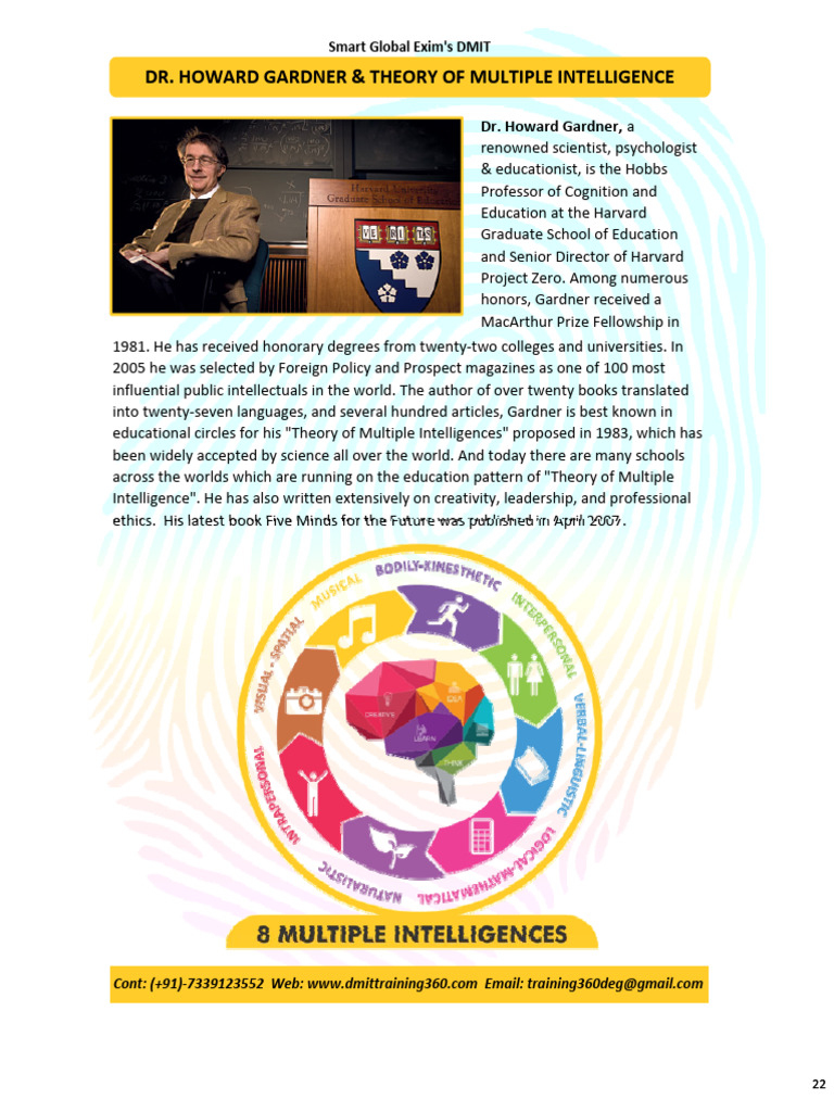 DR Howard Gardner & Theory of Multiple Intelligence | PDF
