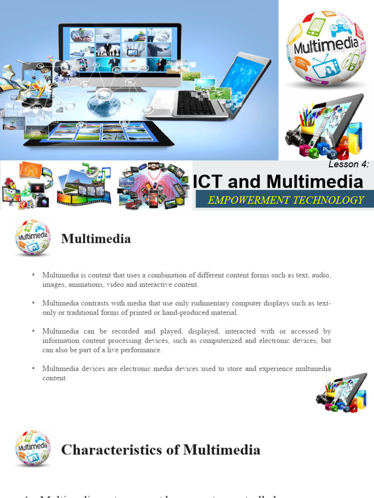 GROUP 1 Lesson 4 - ICT and Multimedia | PDF | Multimedia | Human ...
