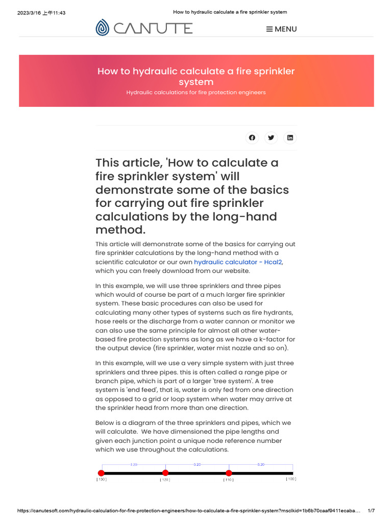 How To Hydraulic Calculate A Fire Sprinkler System | PDF | Fire ...