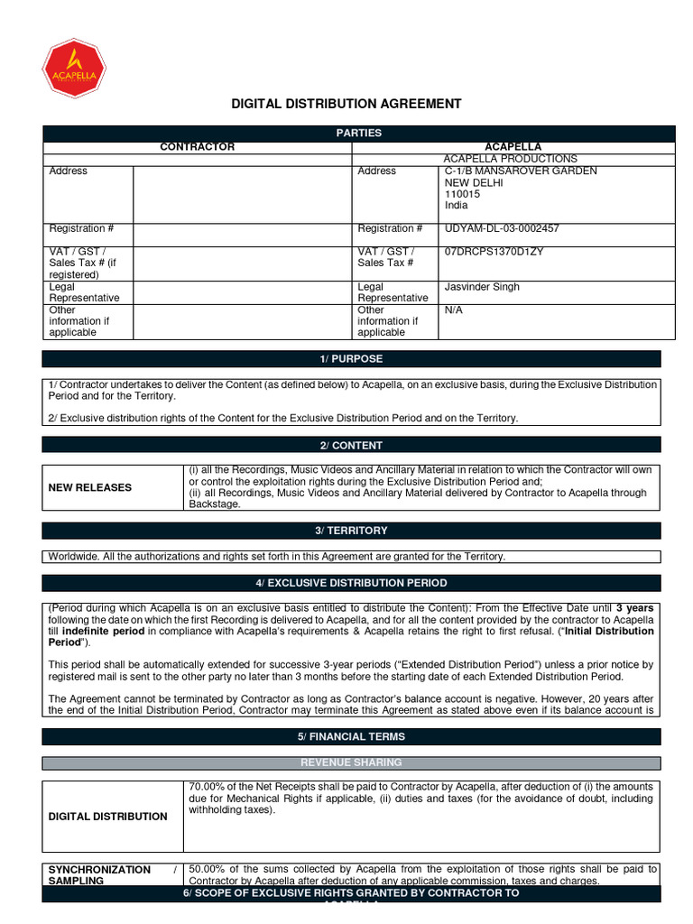 Distribution Agreement | PDF