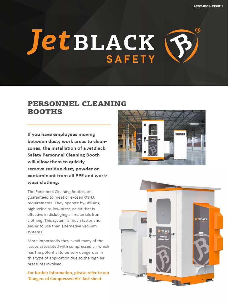 JB Cleaning Booths Datasheet | Download Free PDF | Personal Protective Equipment | Dust