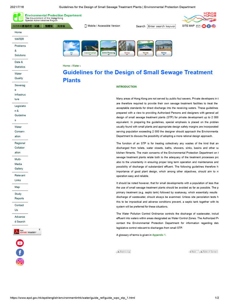 Small Sewage Treatment Plant Guidelines | PDF | Sewage Treatment ...