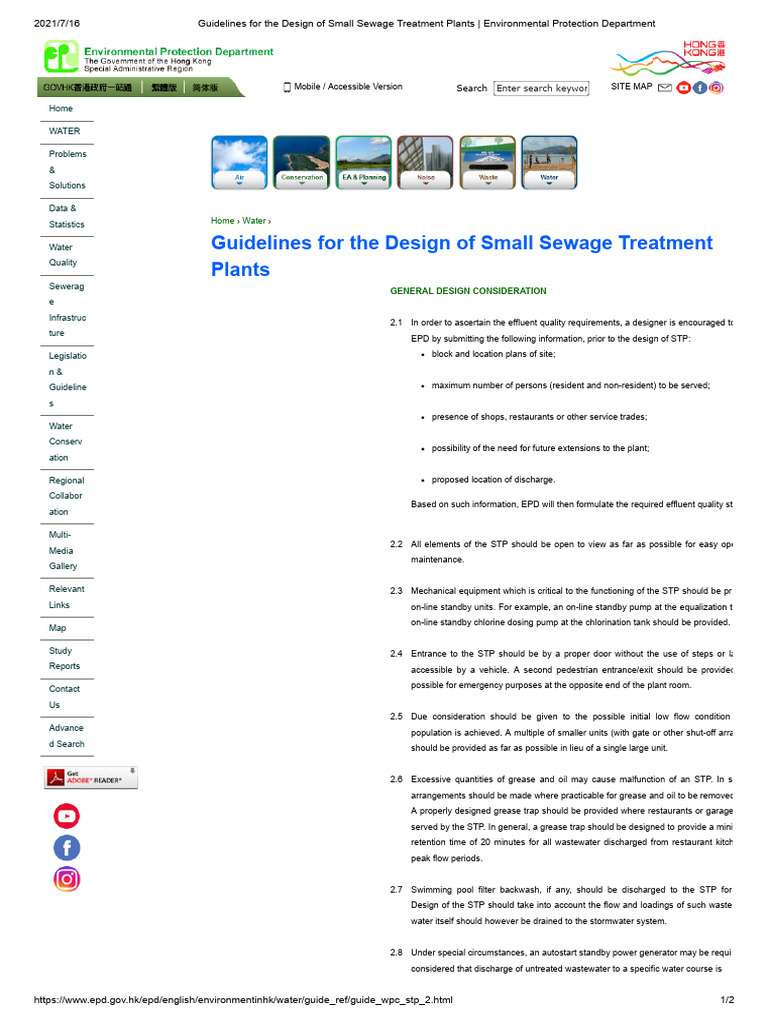 Guidelines For The Design of Small Sewage Treatment Plants ...