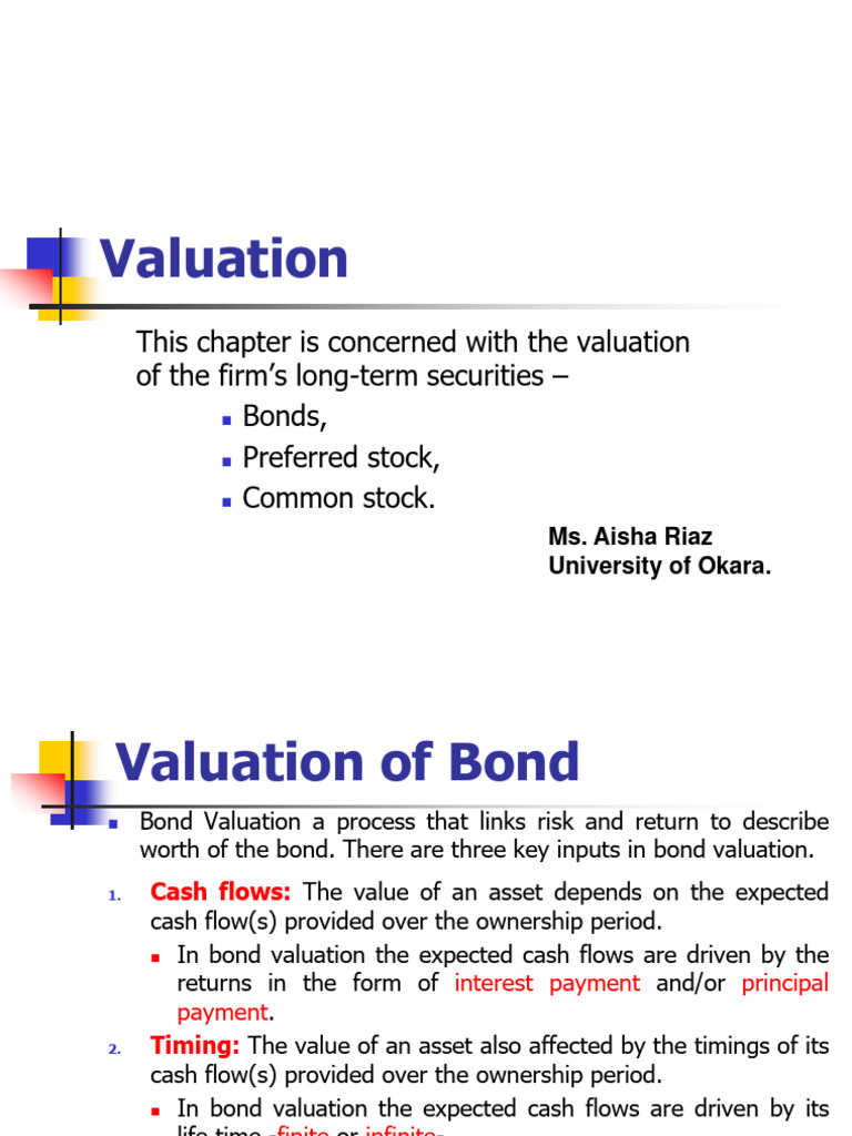 Lecture 17 Bond Valuation | PDF | Bonds (Finance) | Valuation (Finance)