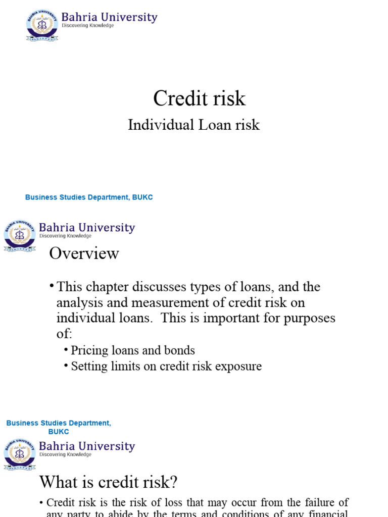 Credit Risk Lec | PDF | Business