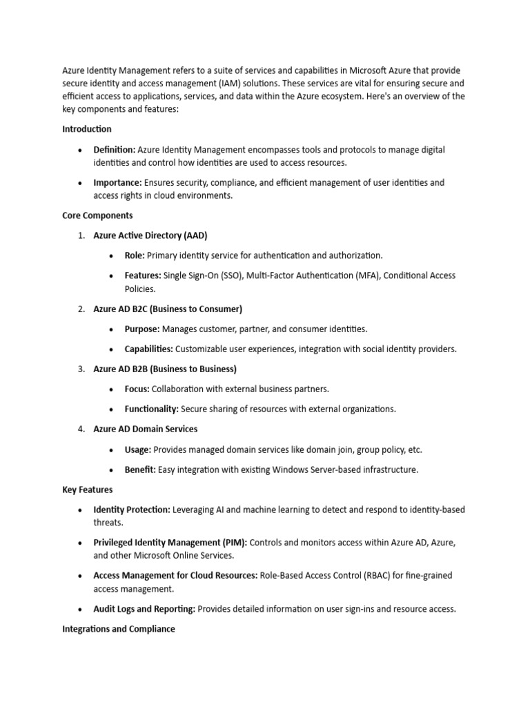 Azure Dentity Management | PDF | Microsoft Azure | Cloud Computing