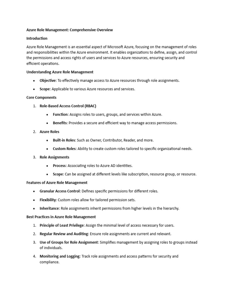 Azure Role Management | PDF | Microsoft Azure | Computing Azure Role Management | PDF | Microsoft Azure | Computing