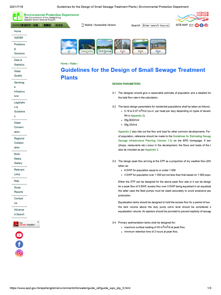 Guidelines For The Design of Small Sewage Treatment Plants ...