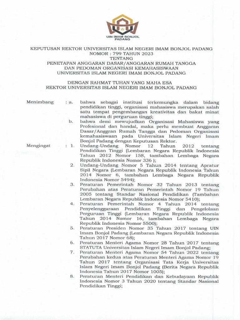 SK Ad Dan Art Ormawa Uin | PDF