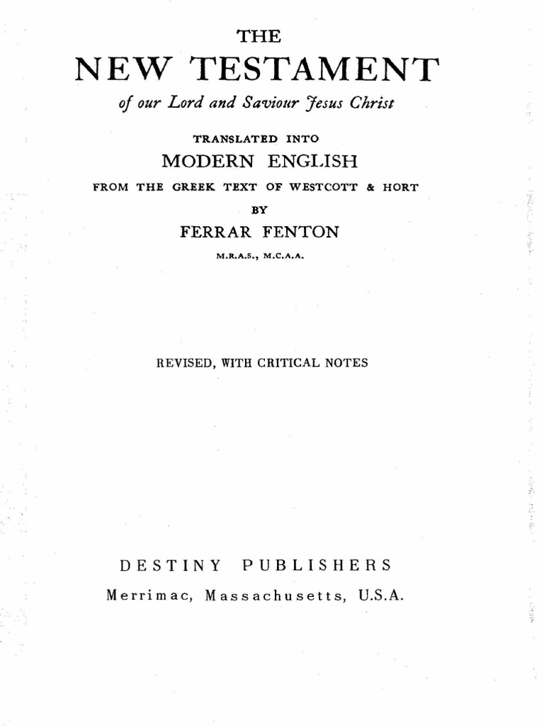 JUAN BIBLIA Ferrar-Fenton | PDF