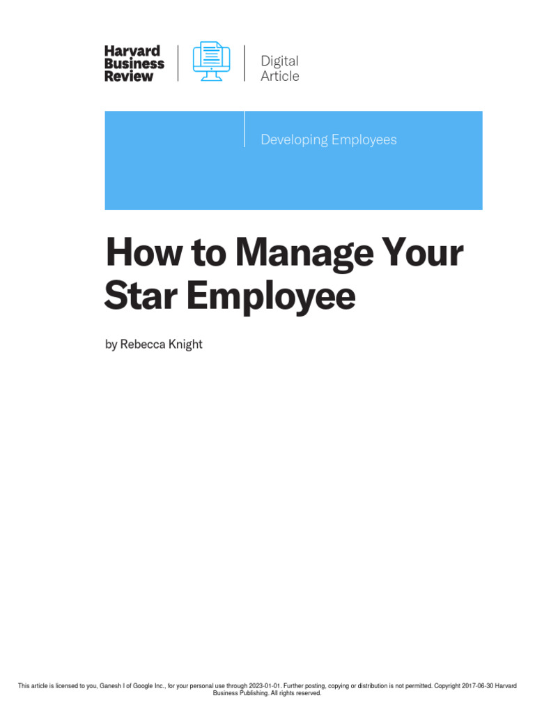 Star Employee | PDF