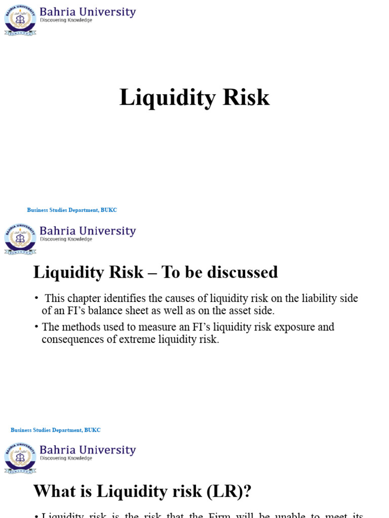 Liquidity Risk 27032021 074628pm | PDF | Market Liquidity | Liquidity Risk