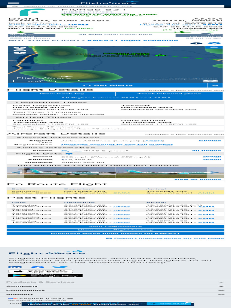 XY831 (KNE831) Flynas Flight Tracking and History | PDF