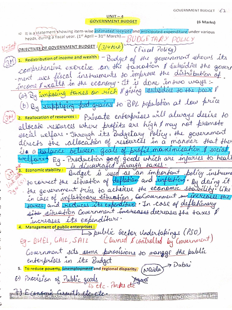 Government Budget Notes PDF | PDF