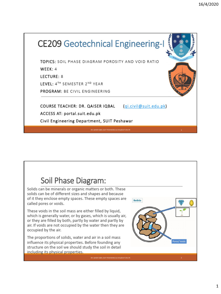 Soil Phase Diagram: Porosity & Void Ratio | PDF