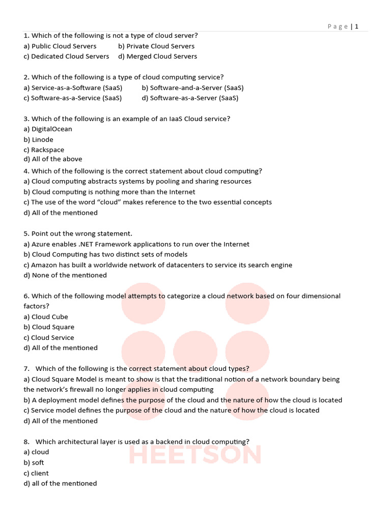 Copa MCQ Cloud Computing | PDF