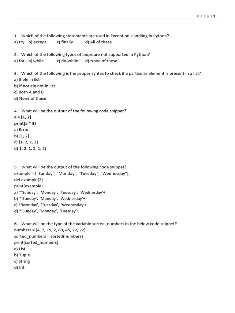 Copa MCQ Python1 | PDF