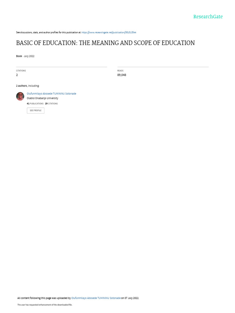 Types and Scope of Education Explained | PDF