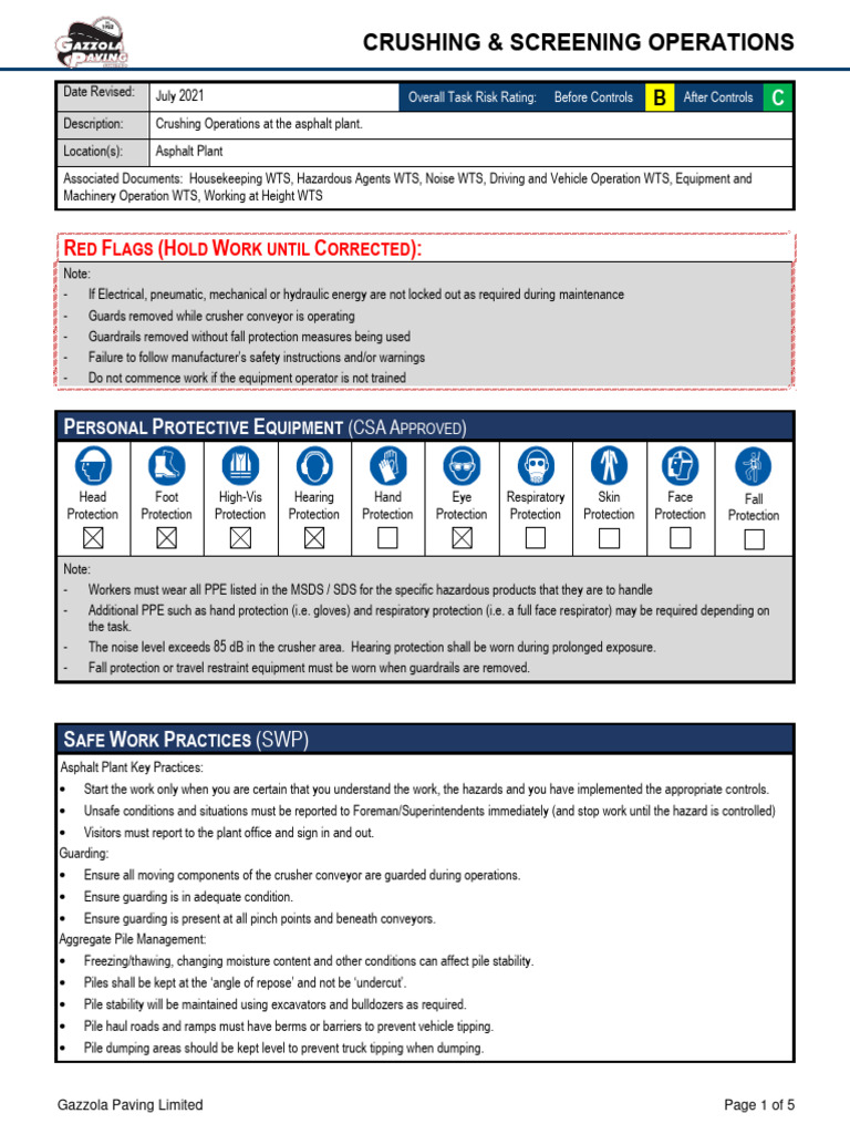 R F (H W C) :: Crushing & Screening Operations B | PDF | Personal ...