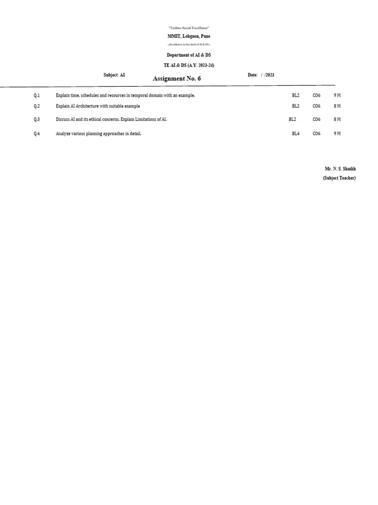 Assignment 6 - Unit6 AI | PDF