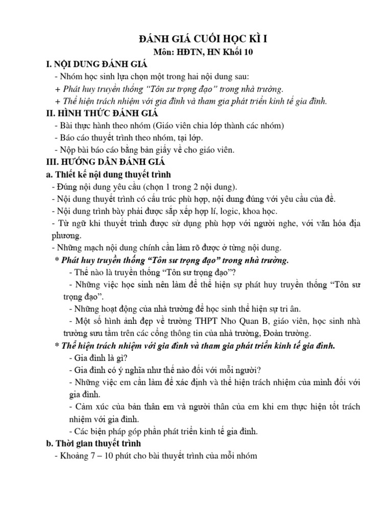 De Thi Cuoi Ki 1 Gui Hs Gửi Học Sinh | PDF