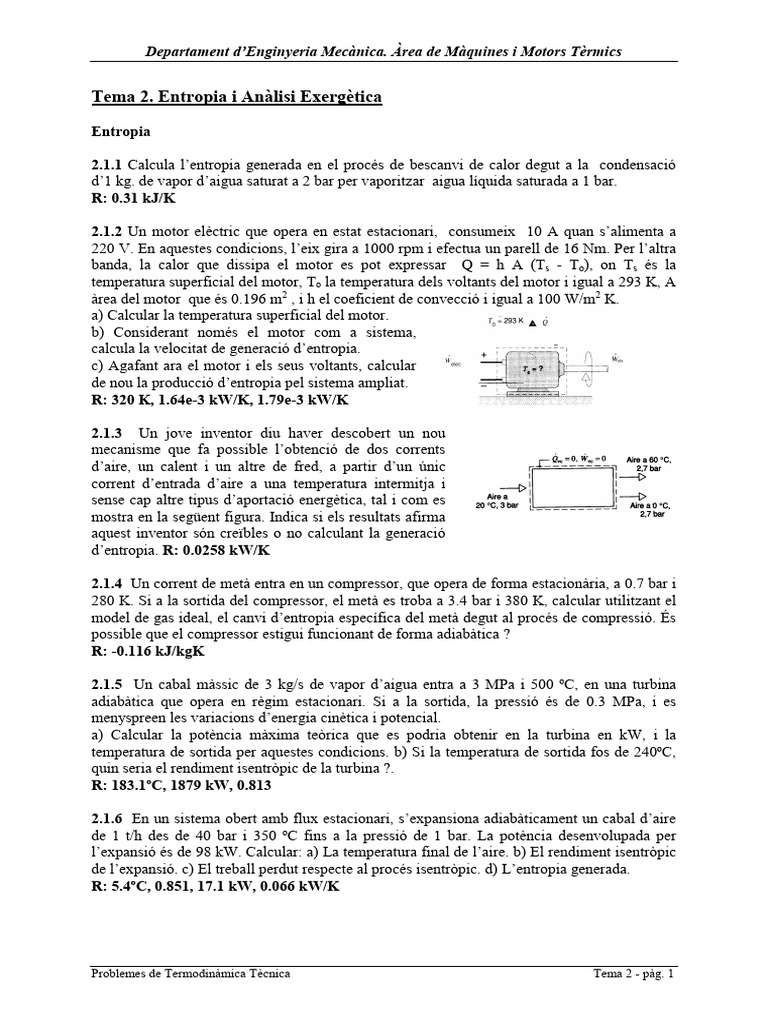 Problemes Capítol 2 - Entropia (Part 1) | PDF