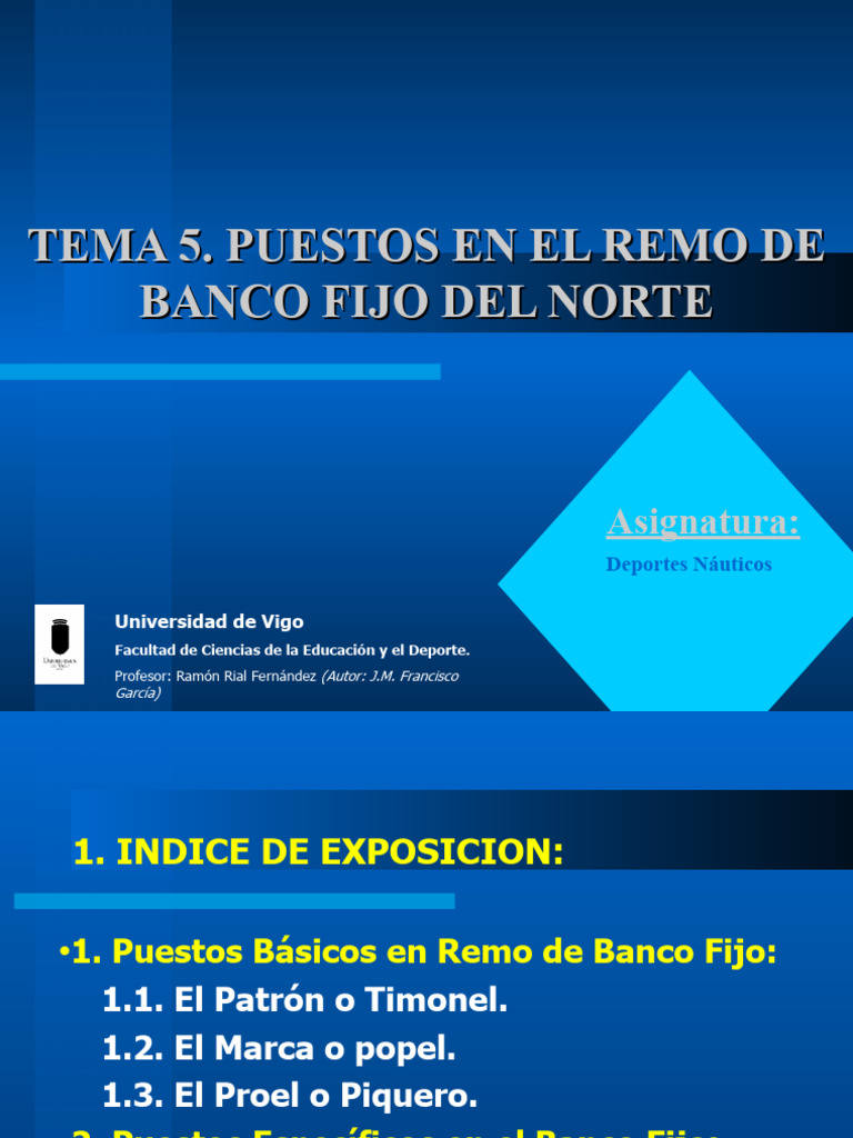 TEMA 7 Remo. Puestos Específicos | PDF | Remo (deporte) | Remo