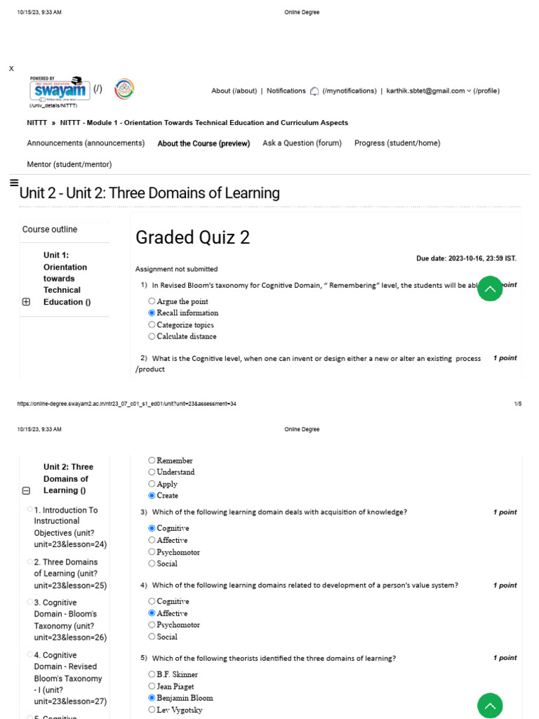 Module1 Quiz2 | PDF | Learning | Cognition