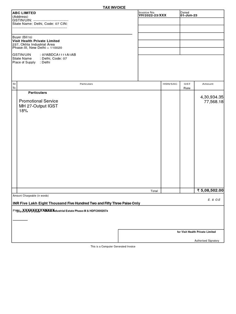 Invoice Format | PDF