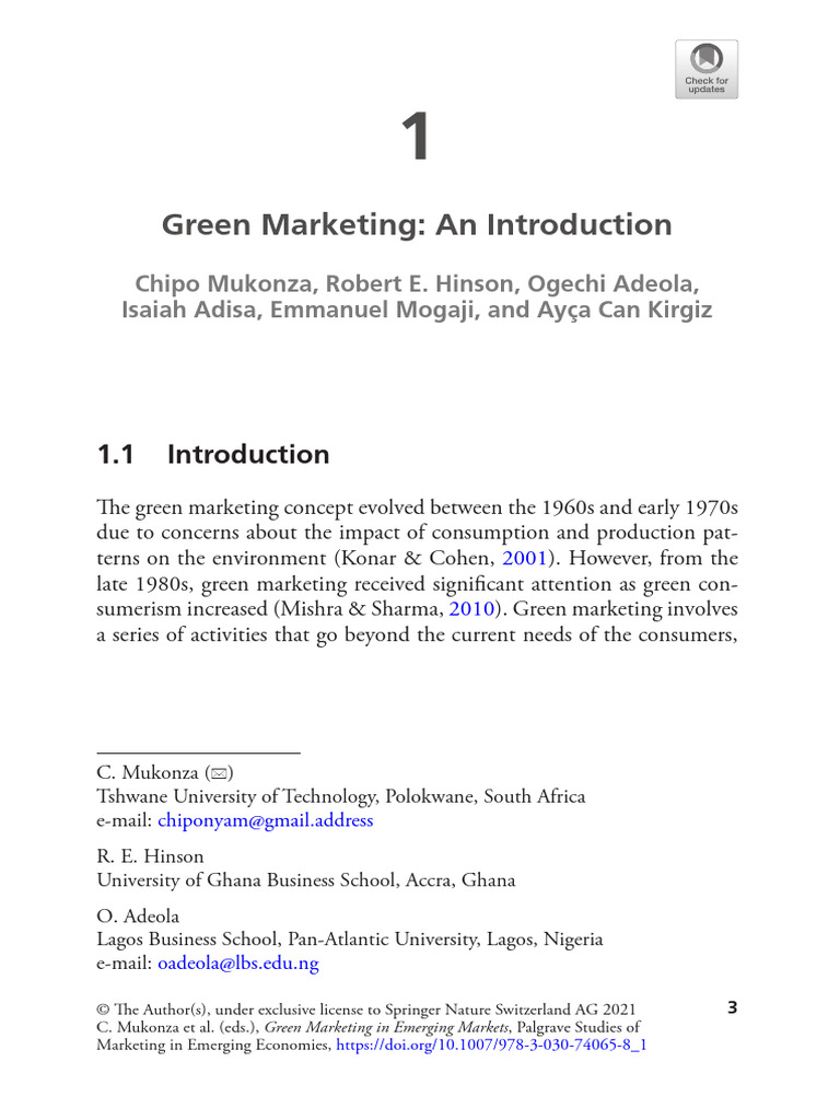 Green Marketing An Introduction | PDF