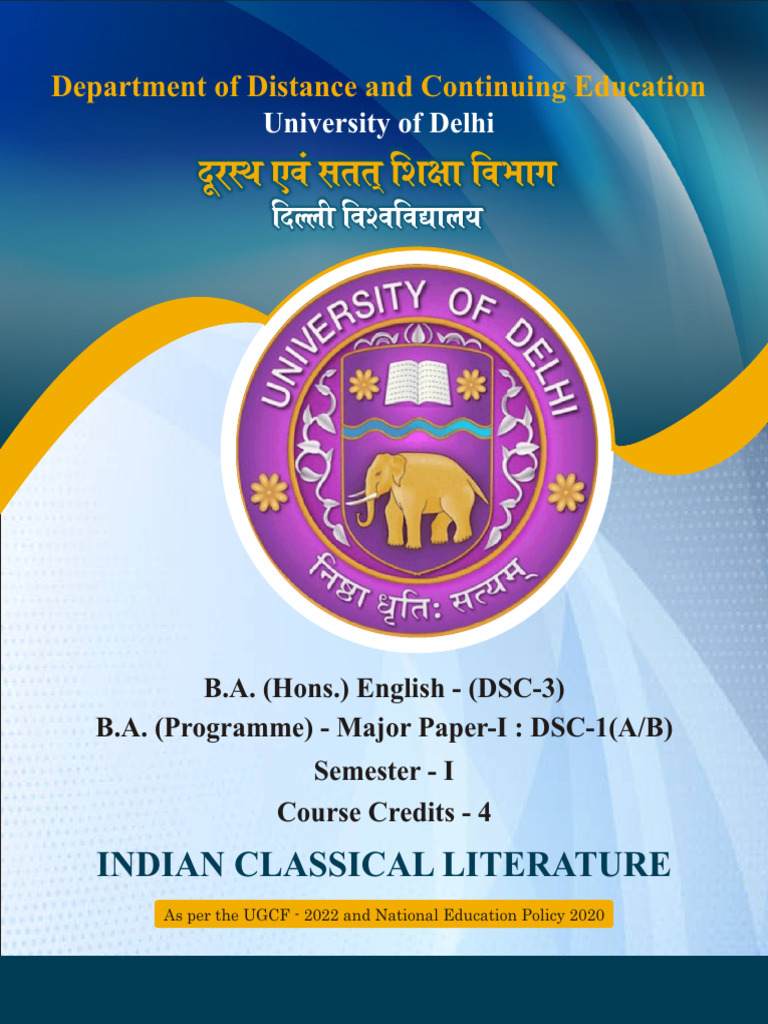 Indian Classical Literature Du Sol Notes | PDF | Mahabharata | Hindu ...
