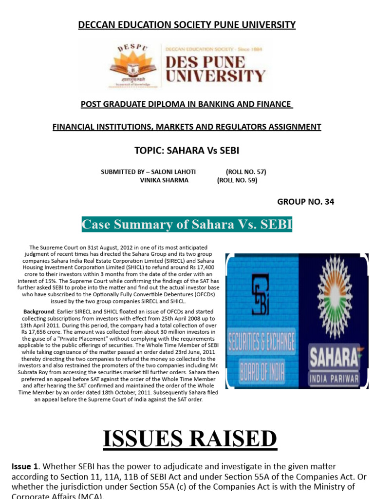 Sahara Vs Sebi | PDF