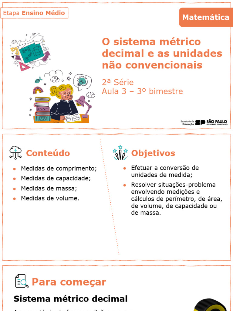 Aula 03 - o Sistema Métrico Decimal e As Unidades Não Convencionais ...
