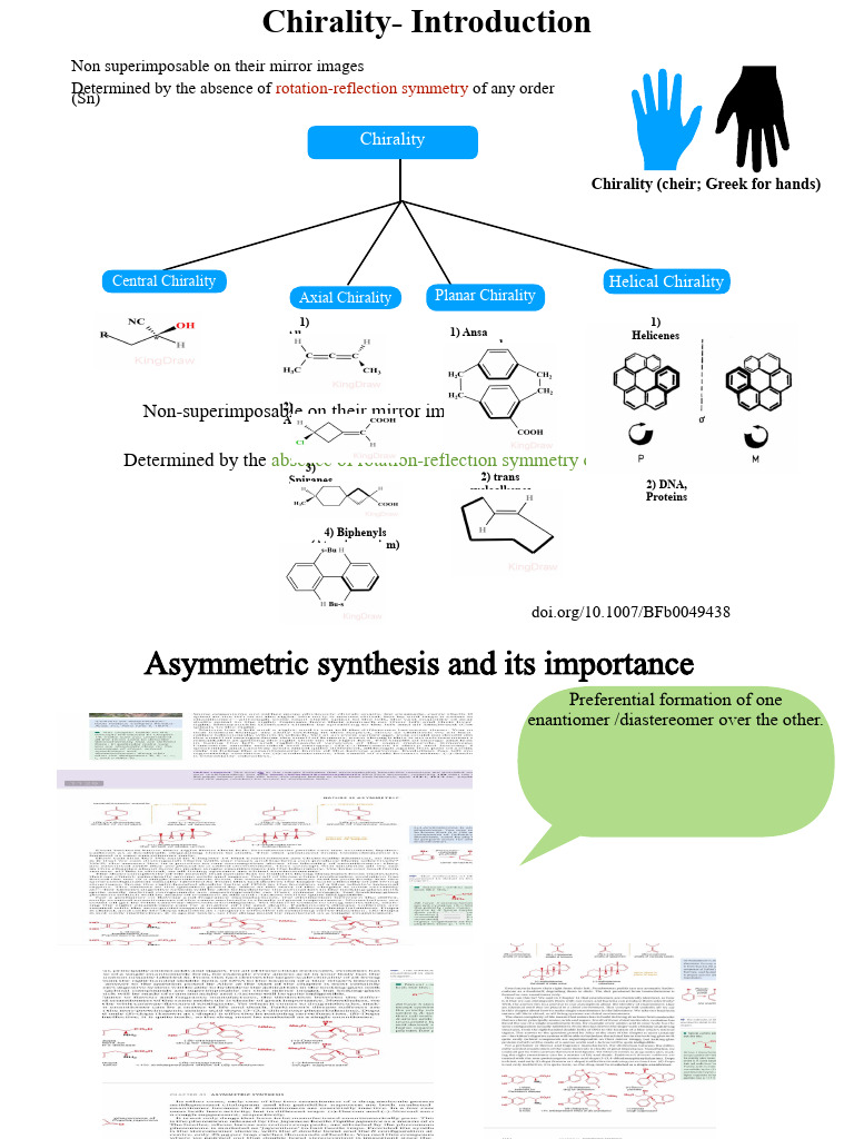 Chirality and It's Applications | PDF | Chirality (Chemistry) | Enantioselective Synthesis