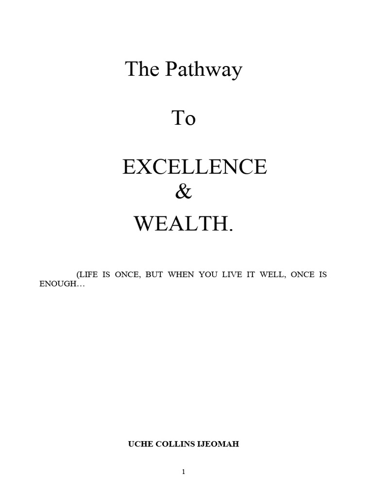 THE PATHWAY TO EXCELLENCE AND WEALTH CREATION PRINCIPLES... 2334 - New1 ...