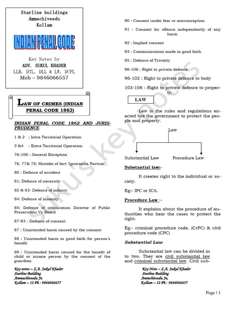 Indian Penal Cod Rough | PDF | Mens Rea | Insanity Defense